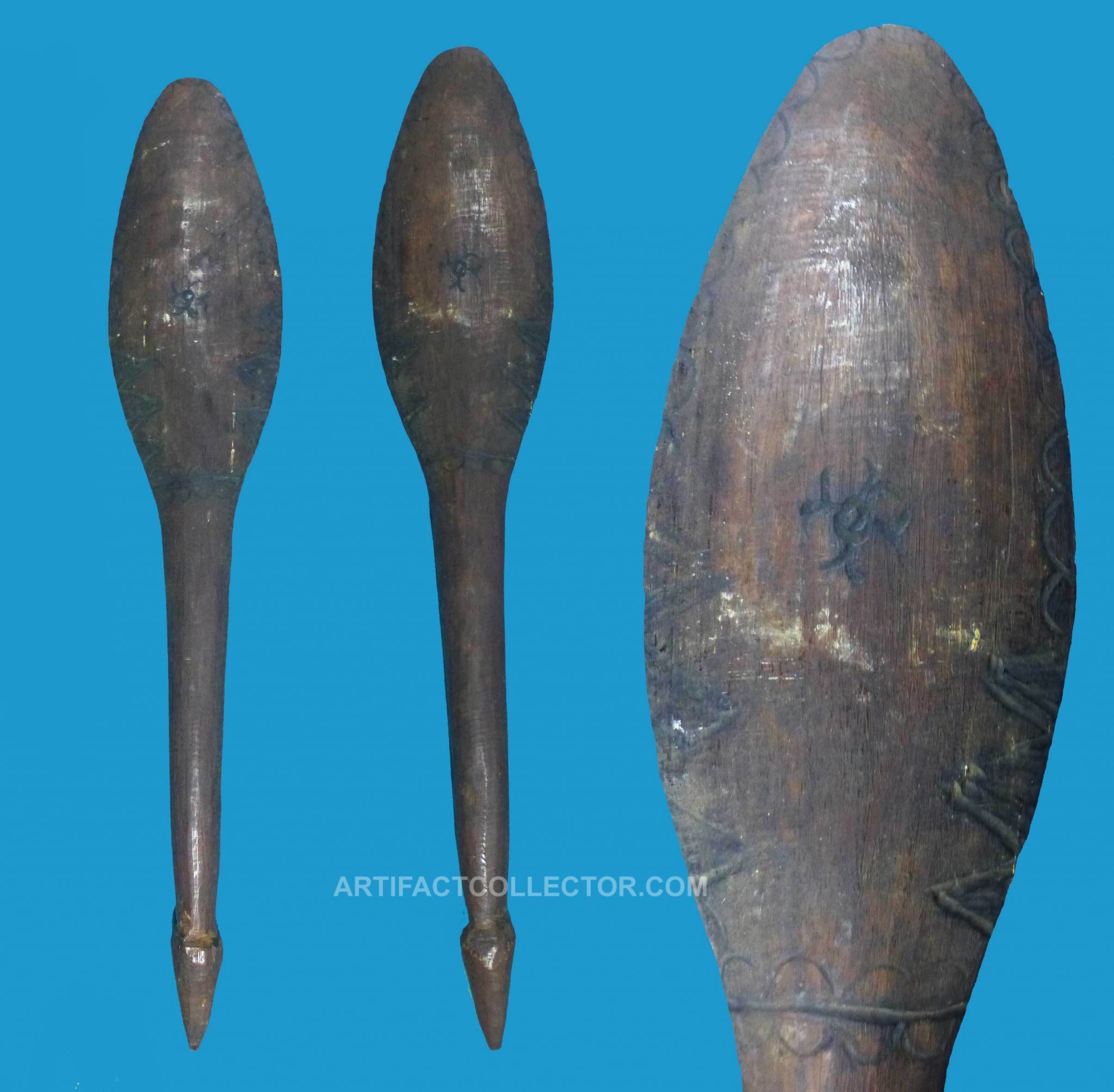 BH05 Eastern Australia Aboriginal Throwing Club Totemic Symbols ...